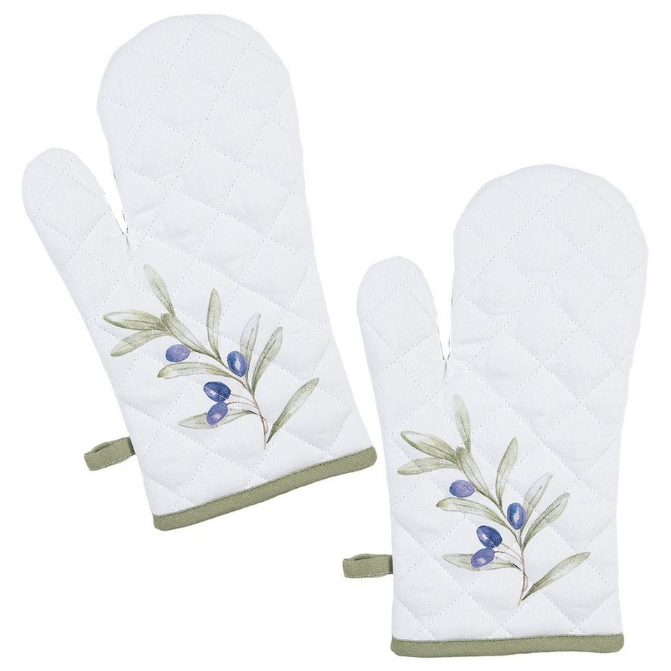 Clayre And Eef Topfhandschuhe Olive Fields Set 2 Tlg 2 Teilig