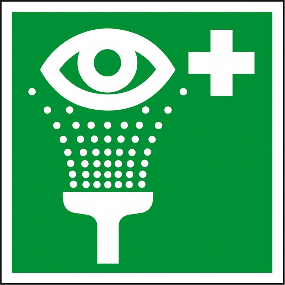 Dreifke Hinweisschild Rettungszeichen Augenspüleinrichtung, ASR/ISO, PVC, 148x148mm