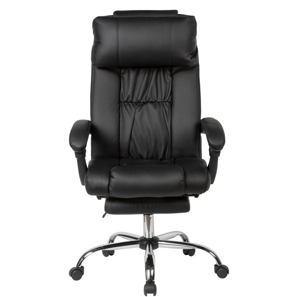 Amstyle Chefsessel Spm1410 Kunstleder Schwarz Bürodrehstuhl Bis 120