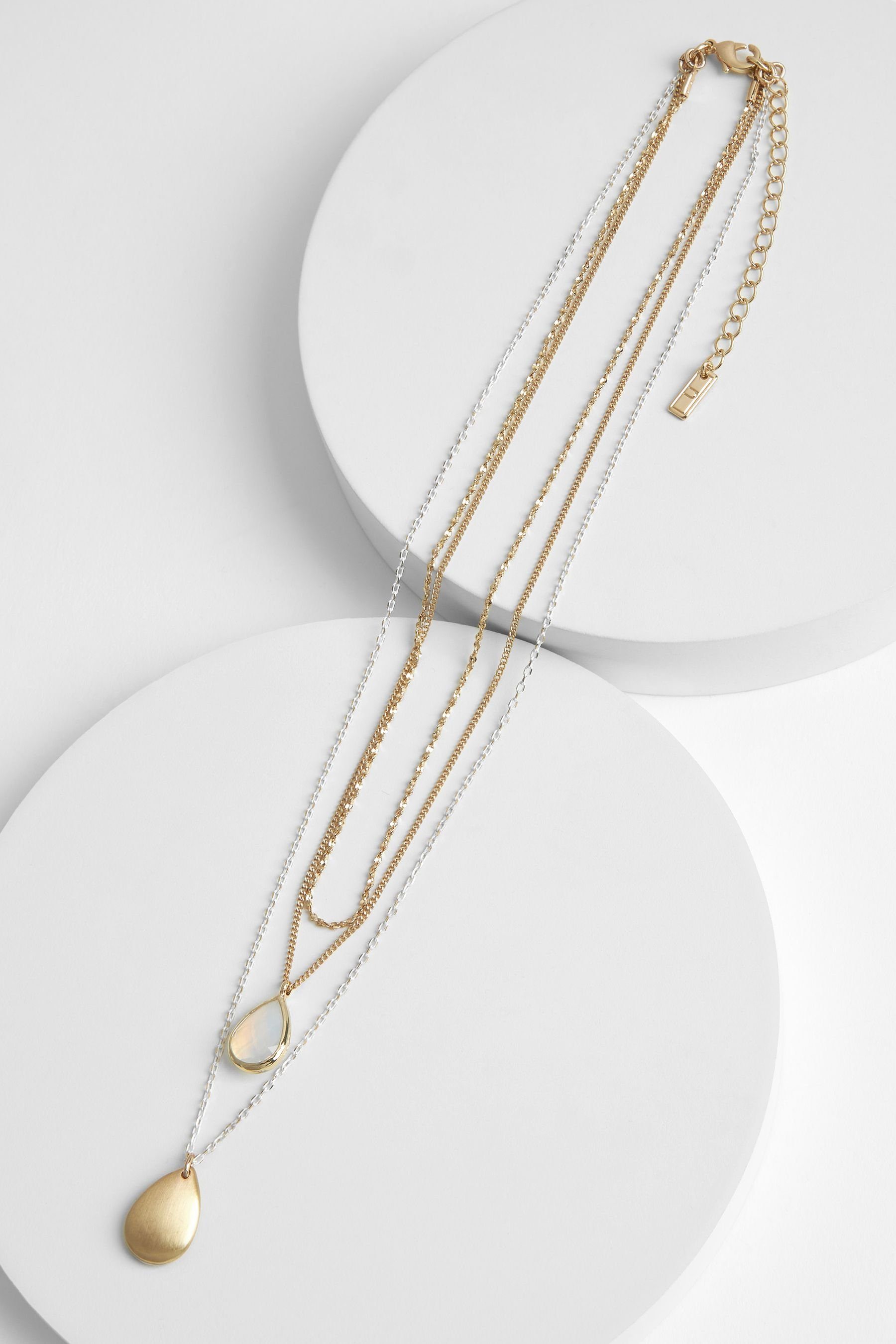 Next Kette Mit Anhänger Mehrreihige Halskette Mit Opal Tropfenanhänger