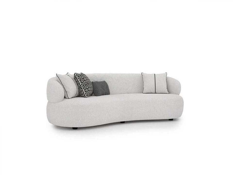 Jvmoebel 3 Sitzer Wohnzimmer Weiß Sofa Dreisitzer Textil Polstermöbel