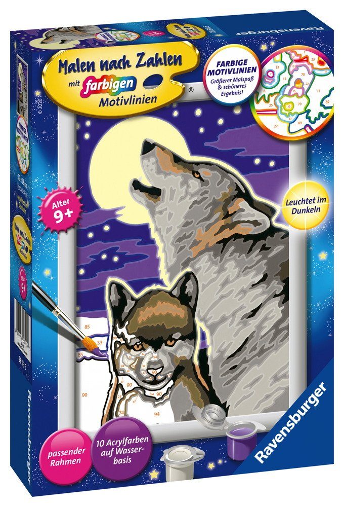 Ravensburger Spiel, Ravensburger Malen nach Zahlen Classic Sonderserie E Mystische Wölfe 28513