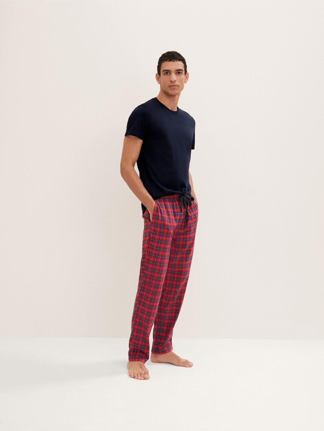 Tom Tailor Schlafhose Tom Tailor Herren Lange Hose Rot Kariert 1 Tlg