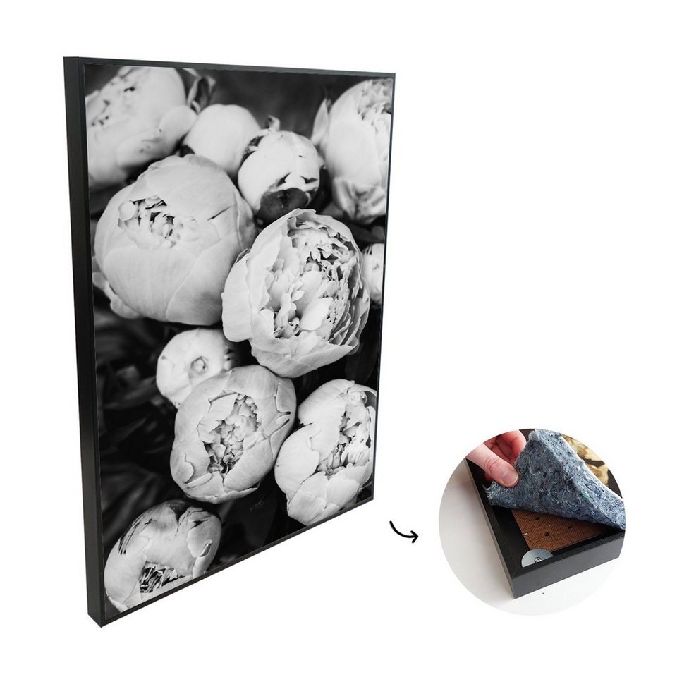 Muchowow Akustikplatte Blumen Weiß Natur Schwarz Und Weiß 1 St