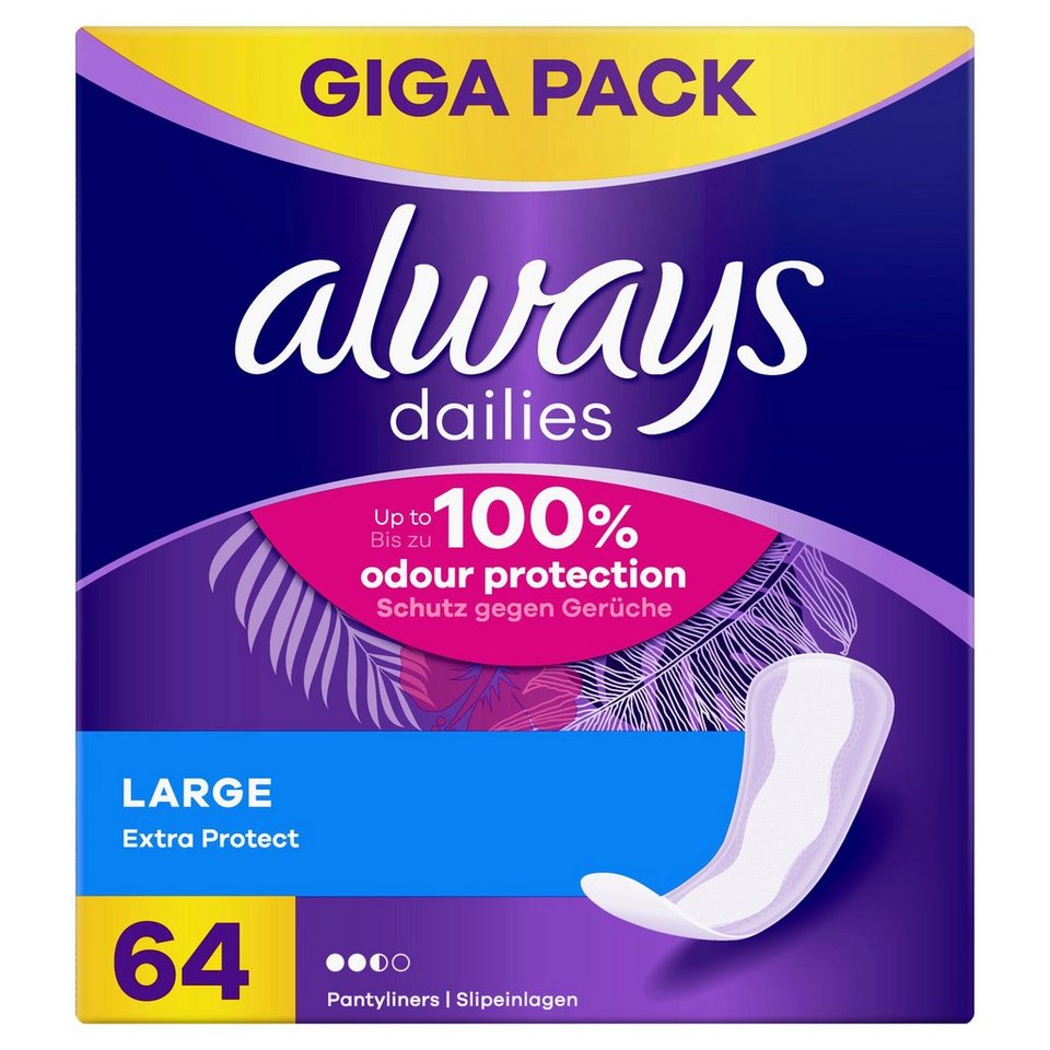 always Slip-Einlage always Slipeinlage Extra Protect Large Gigapack 64 always Slip-Einlage always Slipeinlage Extra Protect Large Gigapack 64