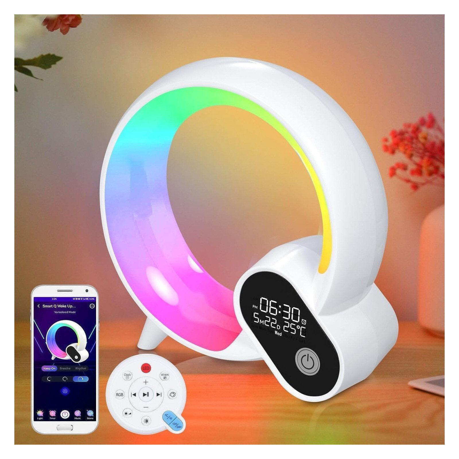 Blingbin Led Nachttischlampe Atmosphärenlampe Rgbcw Wecklicht Mit