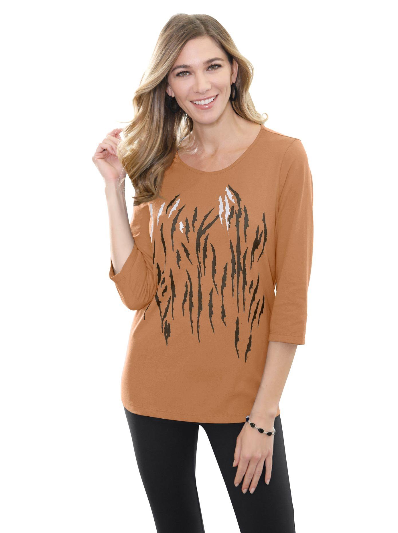 Classic Basics 3 4 Arm Shirt Mit Silberfarbigem Druck Online Kaufen OTTO Classic Basics 3 4 Arm Shirt Mit Silberfarbigem Druck Online Kaufen OTTO