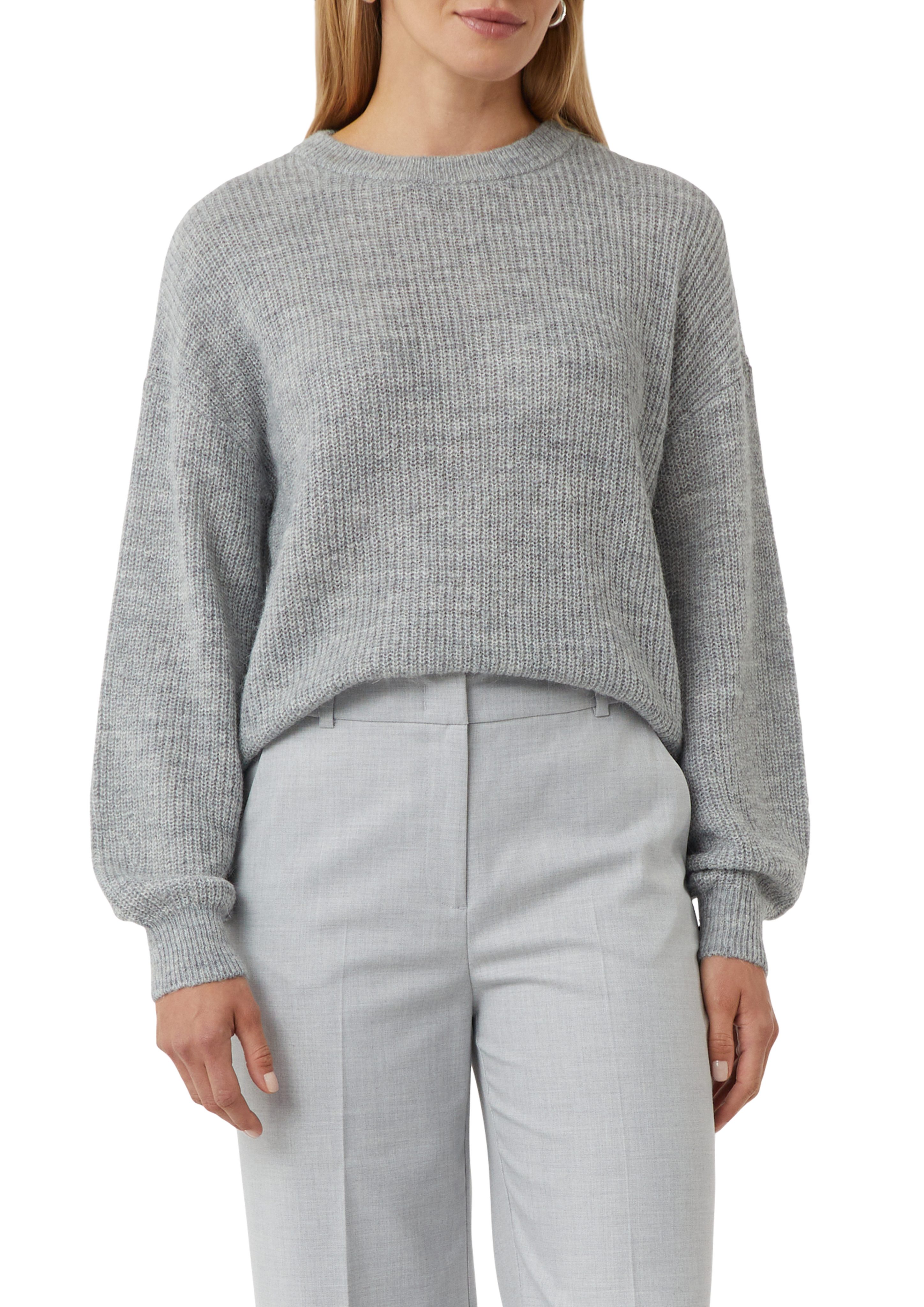 comma casual identity Strickpullover Relaxed Fit, Alpaka-Mix, Rundhals, Grobstrick