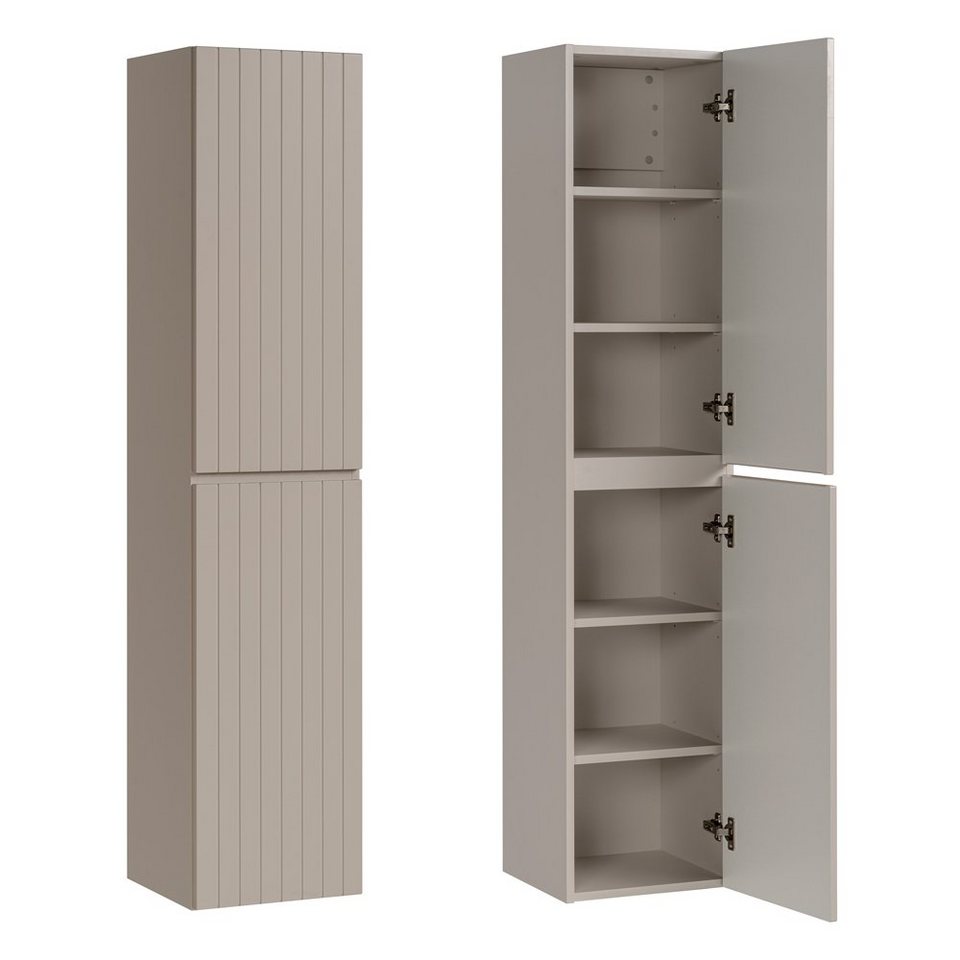 Lomadox Hochschrank Iraklio 56 Cashmere Kaschmir Rillen Design 2