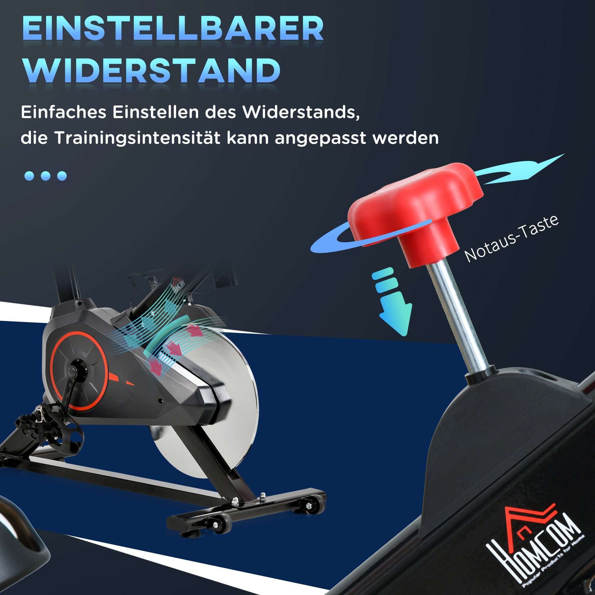 HOMCOM Heimtrainer Indoor Cycling Bike Trainer Home Gym Fahrradtrainer ...