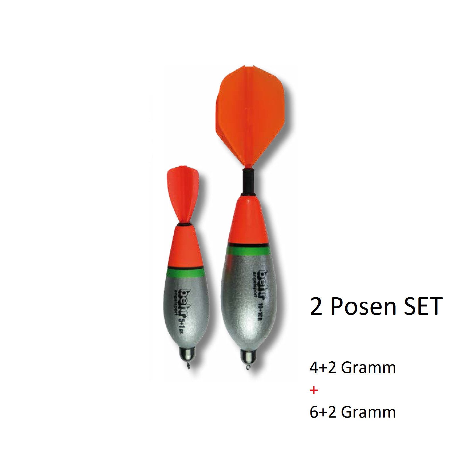 Behr Forellenpose Forellenposen Segel Posen silber 4+2g und 6+2g als SET, (2-St)