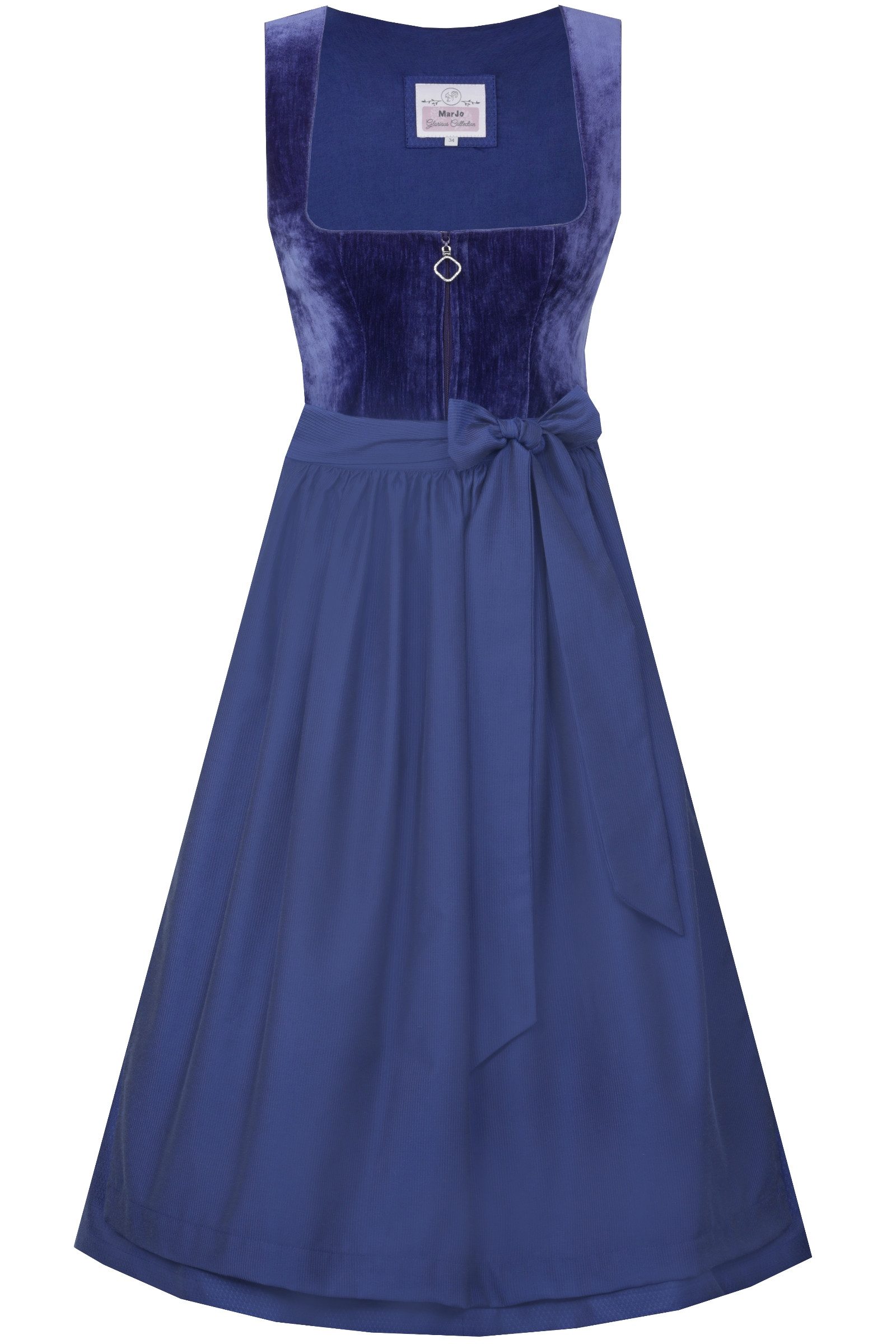 MarJo Dirndl Samt Dirndl 2tlg. - KIRCHHAM - königsblau, Trachtenkleid