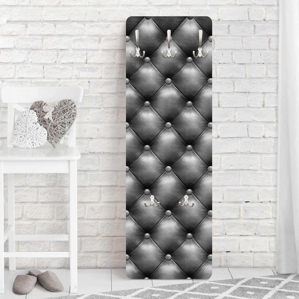 Bilderdepot24 Garderobenpaneel Design Muster Chesterfield Schwarz