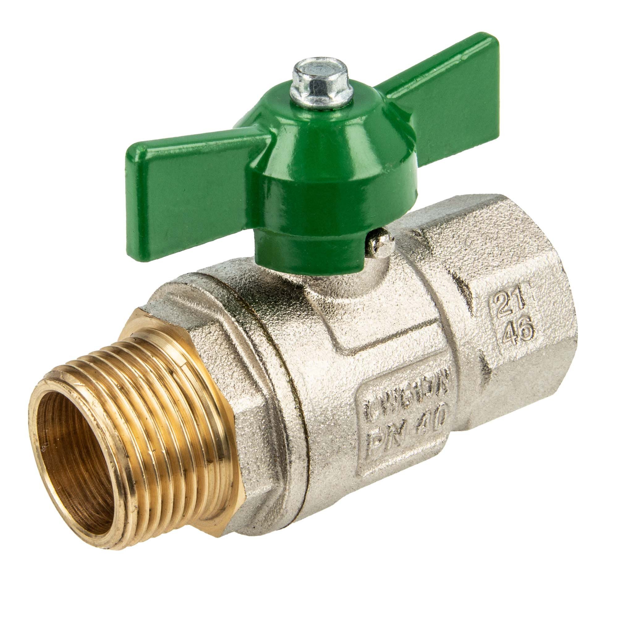 ITAP s.p.a. Kugelhahn Trinkwasser-Kugelhahn GREEN Typ 379 - mit IG x AG, Zulassungen: DVGW für ...