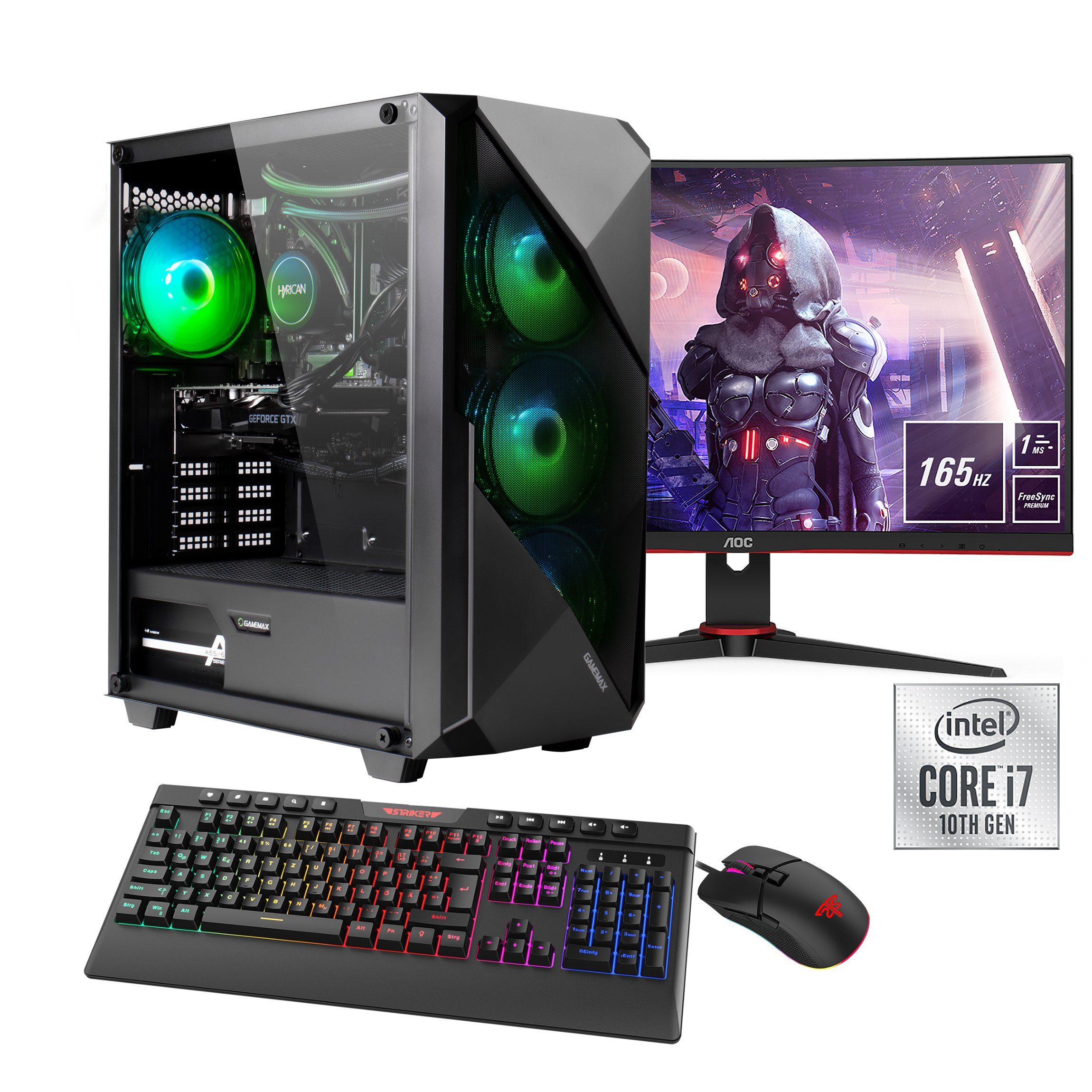 Hyrican Striker SET02205 Gaming-PC-Komplettsystem (23,6", Intel® Core i7 10700F, RTX 3070, 16 GB ...
