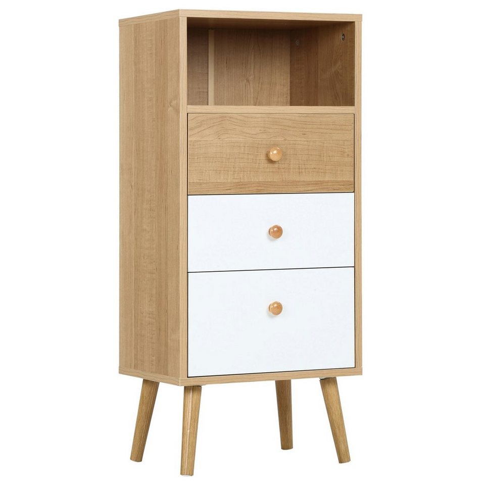 Homcom Highboard Sideboard Set 1 St Sideboard Kommode Mit Offenen