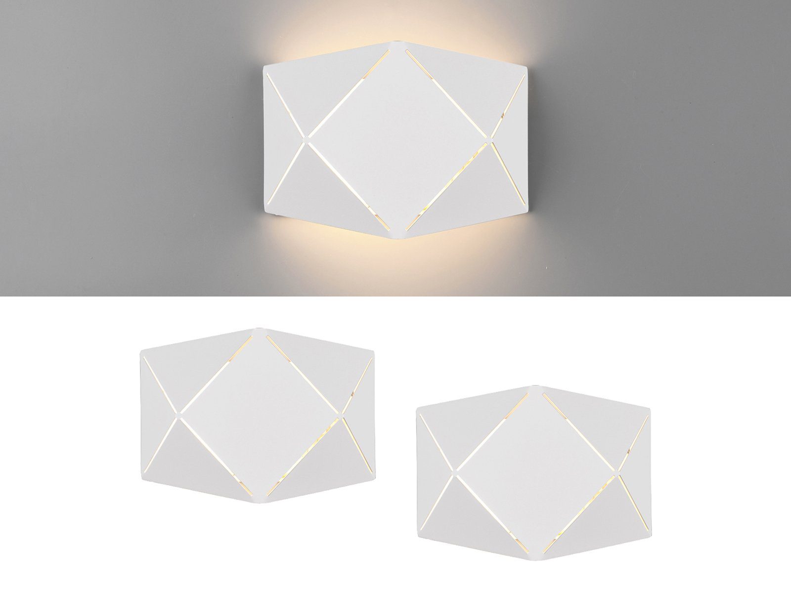 Meinewunschleuchte Led Wandleuchte 2er Set Innen Coole Geometrische