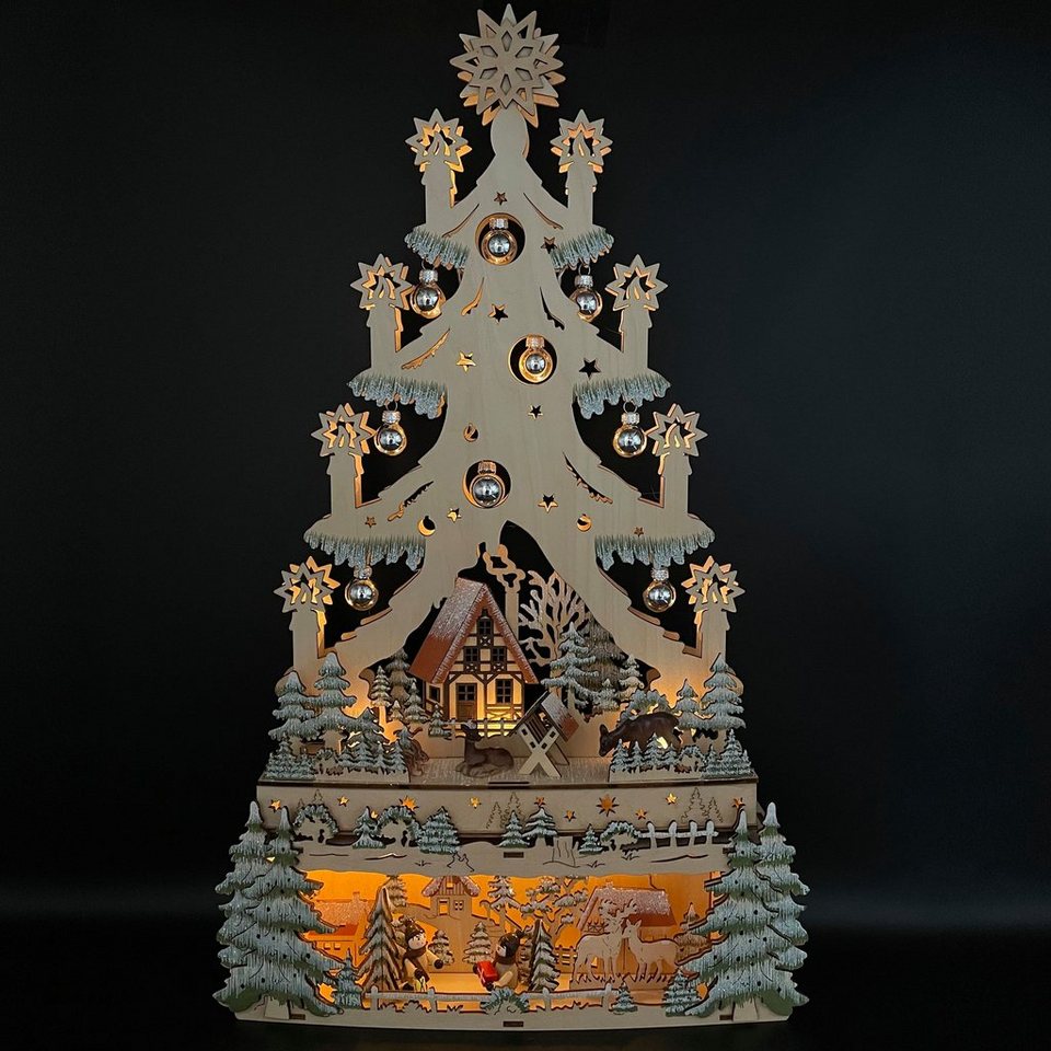 Online Fuchs Led Dekoobjekt Led Weihnachtsbaum Aus Holz Mit Winterdorf