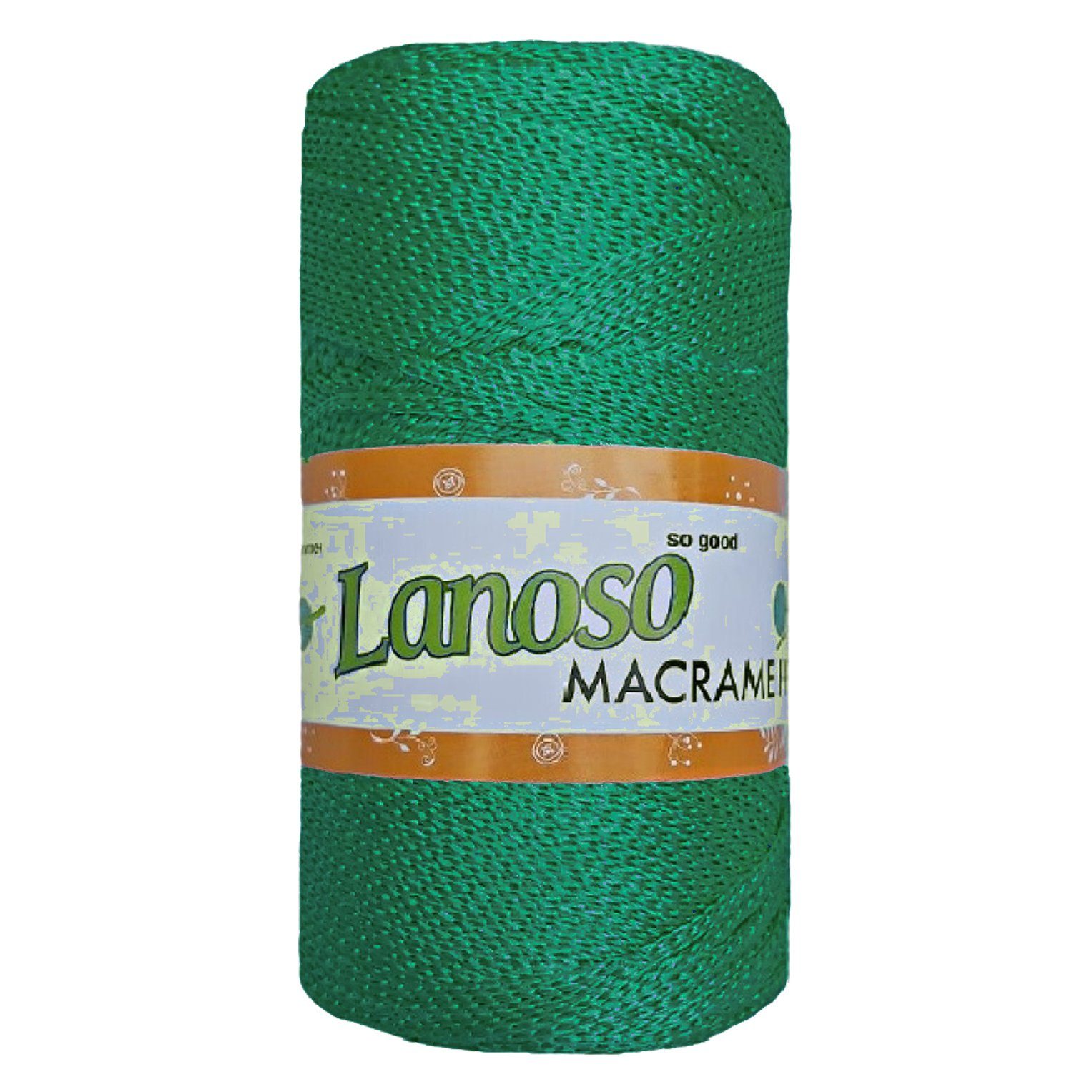 Lanoso 200g Strick-Garn Macrame PP Farbwahl Häkelwolle, 230 m, 920 grün
