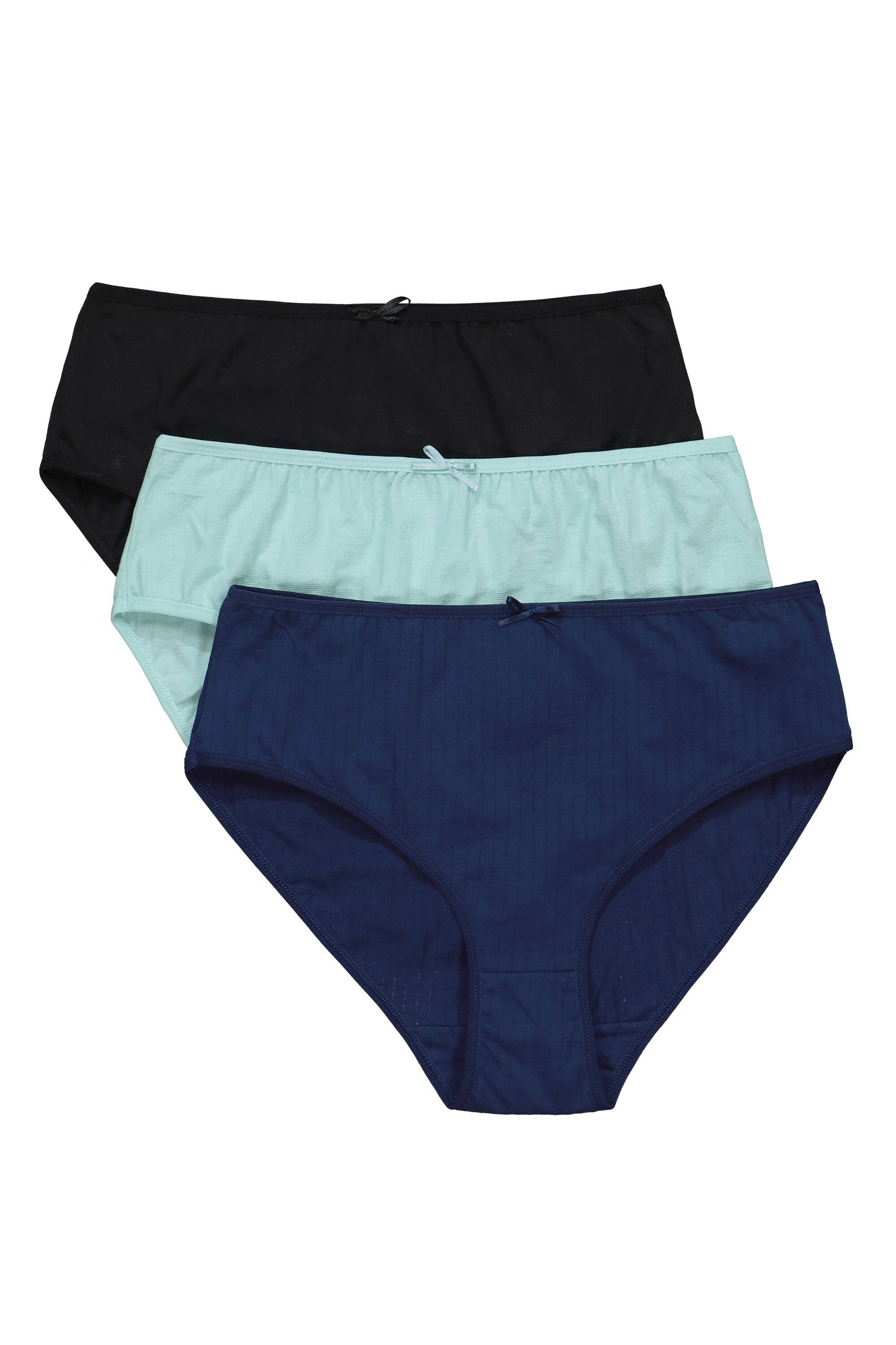 Ulla Popken Slip Slips 3er-Pack Ajourmuster einfarbig (3-St)