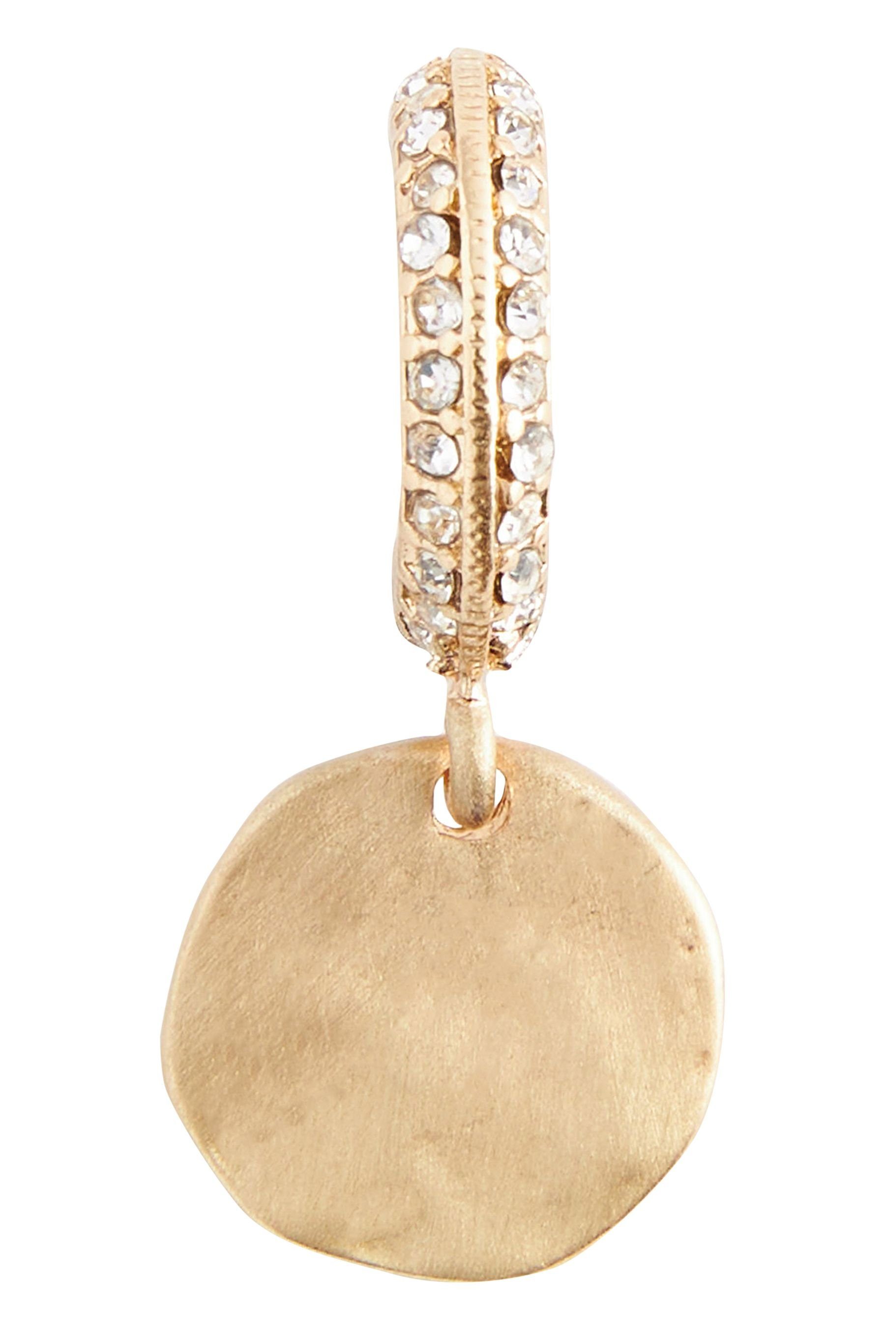 Next Paar Creolen Gehämmerte Pavé-Creolen mit Münzanhänger (1-tlg)