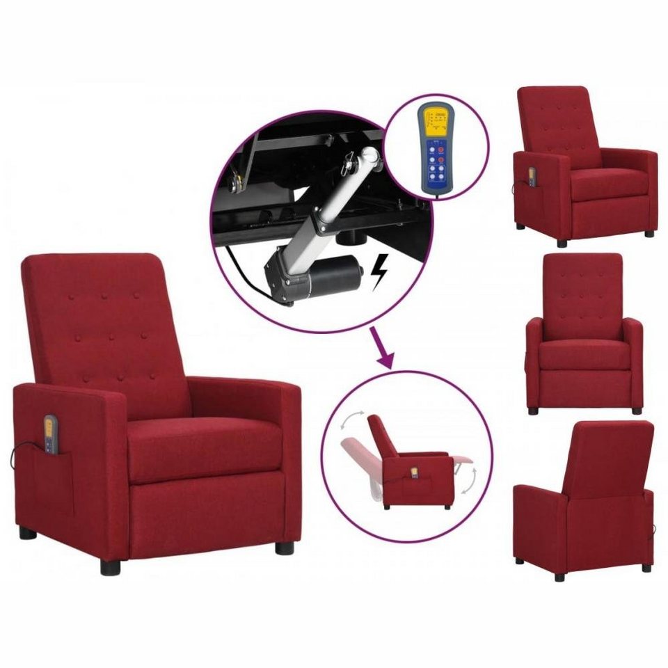 Vidaxl Massagesessel Massagesessel Mit Aufstehhilfe Weinrot Stoff