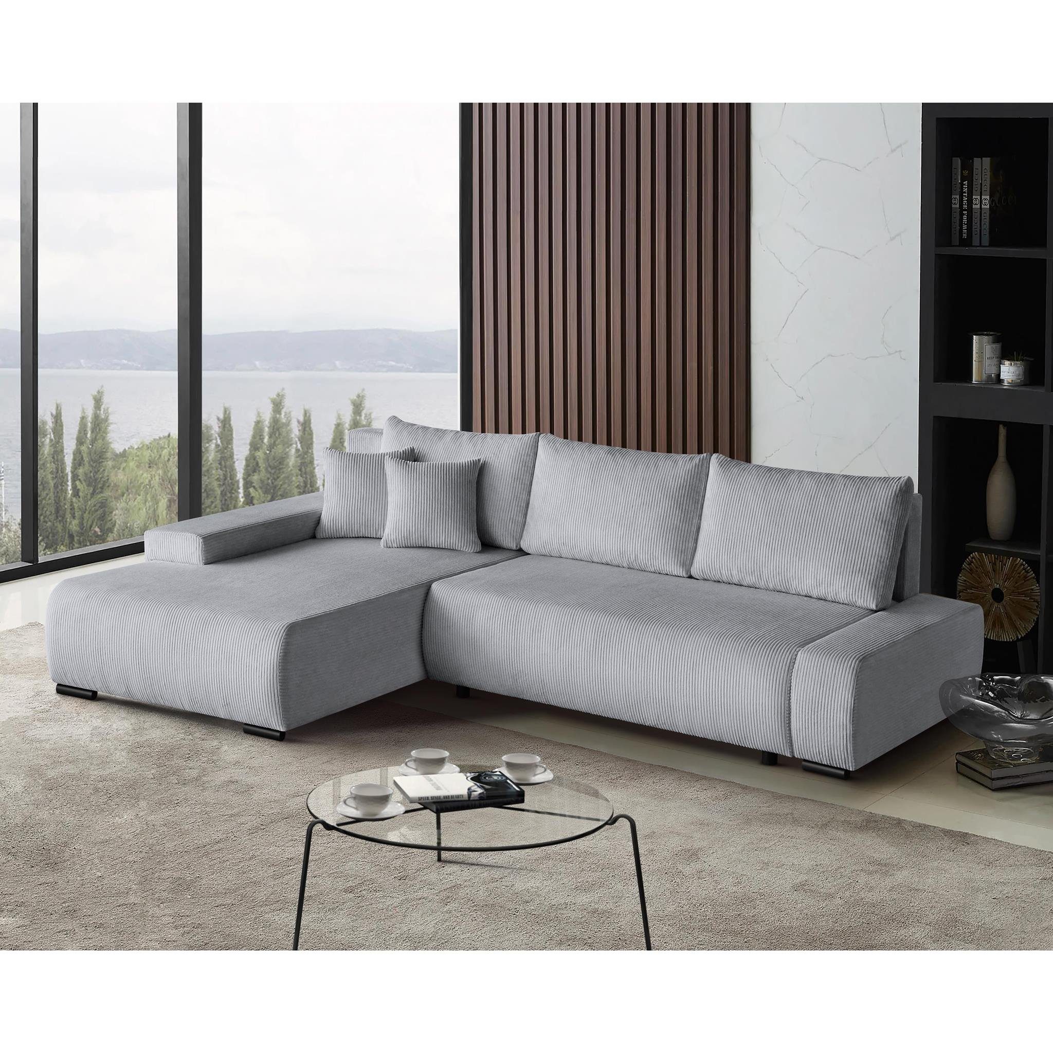 Beautysofa Ecksofa Draco L Mit Schlaffunktion Bettkasten