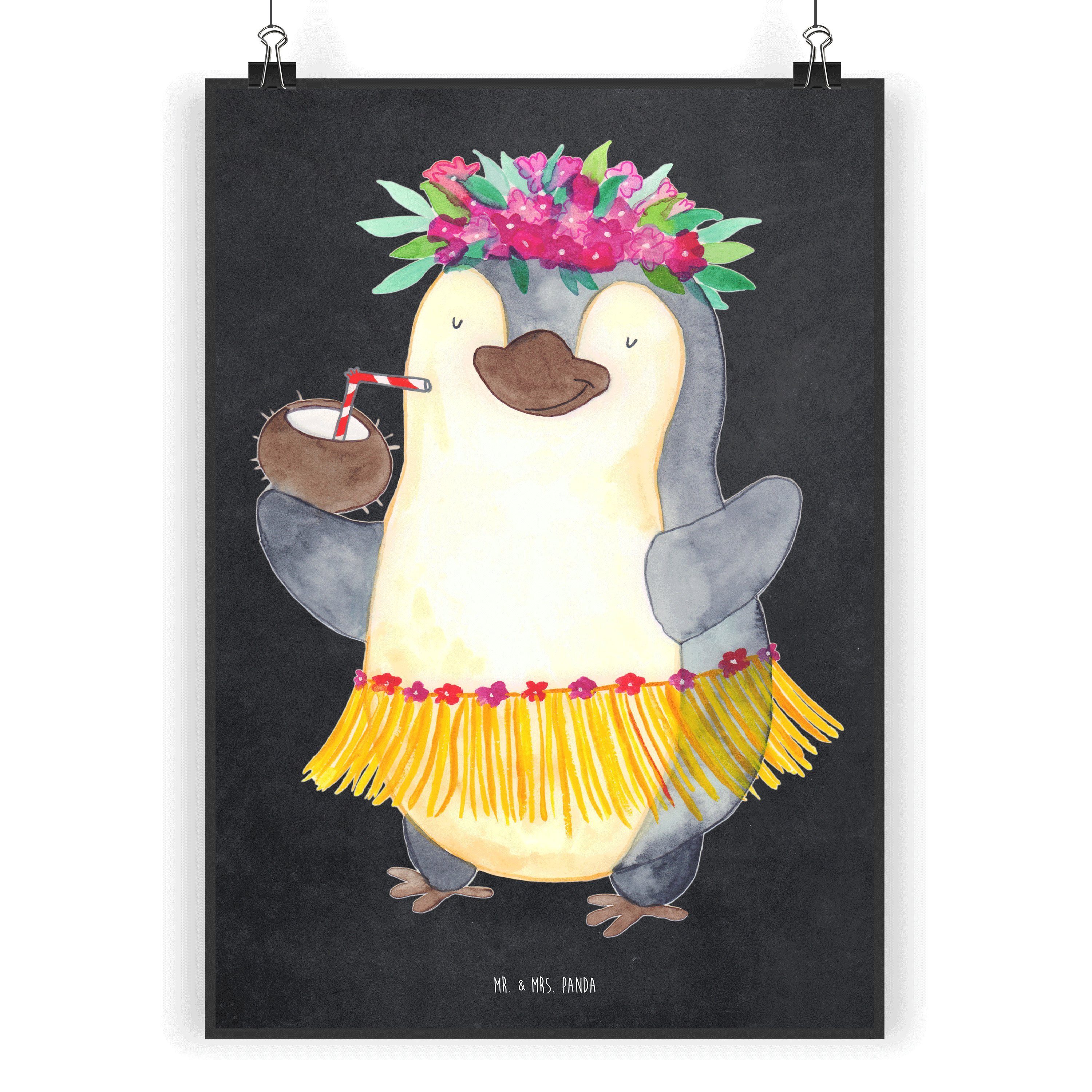 Mr. & Mrs. Panda Poster DIN A5 Pinguin Kokosnuss - Kreidetafel - Geschenk, Urlaub, Pinguine ...