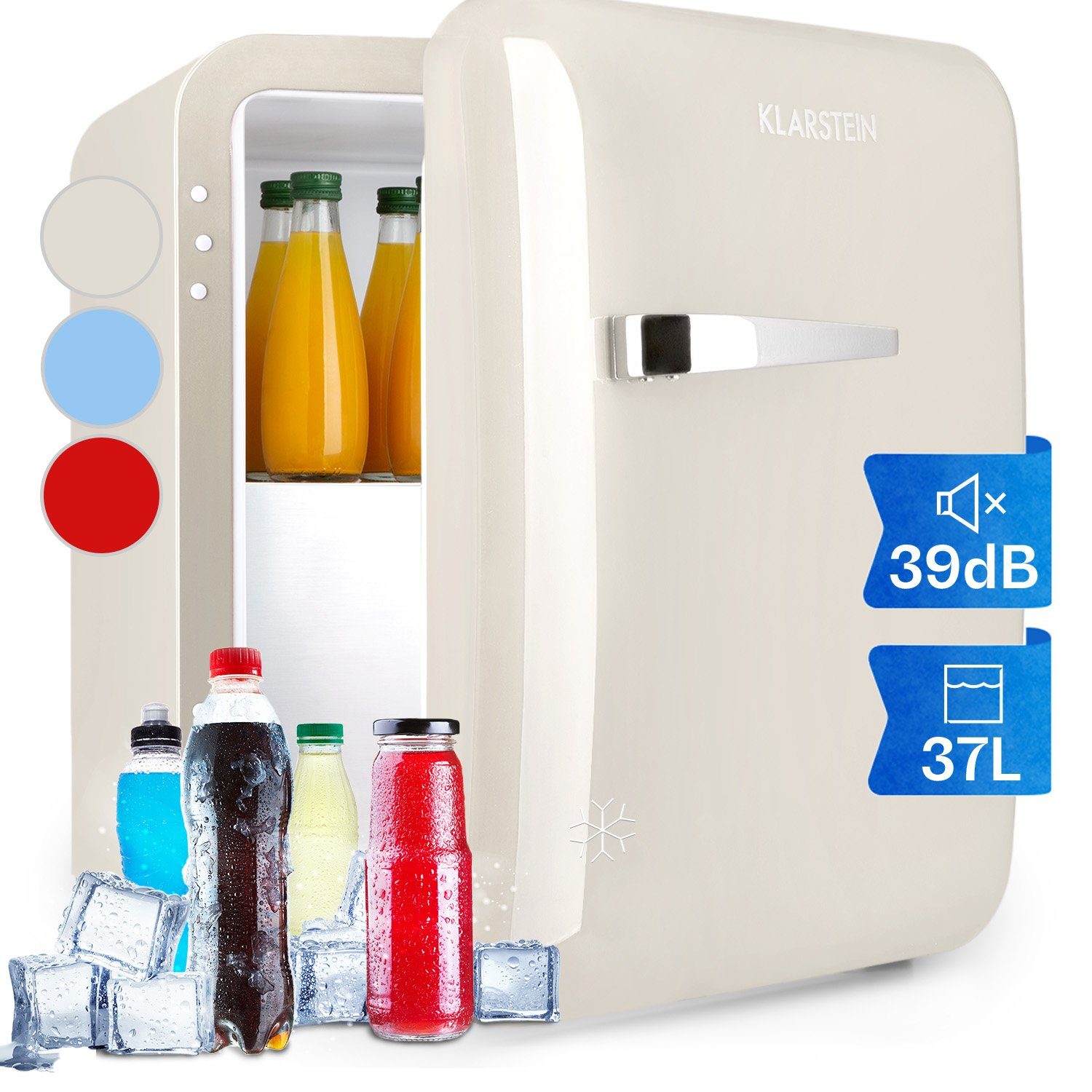 Klarstein Table Top Kühlschrank HEA13-Audrey-2in1-cr 10046052, 50 cm hoch, 44 cm breit, Hausbar ...