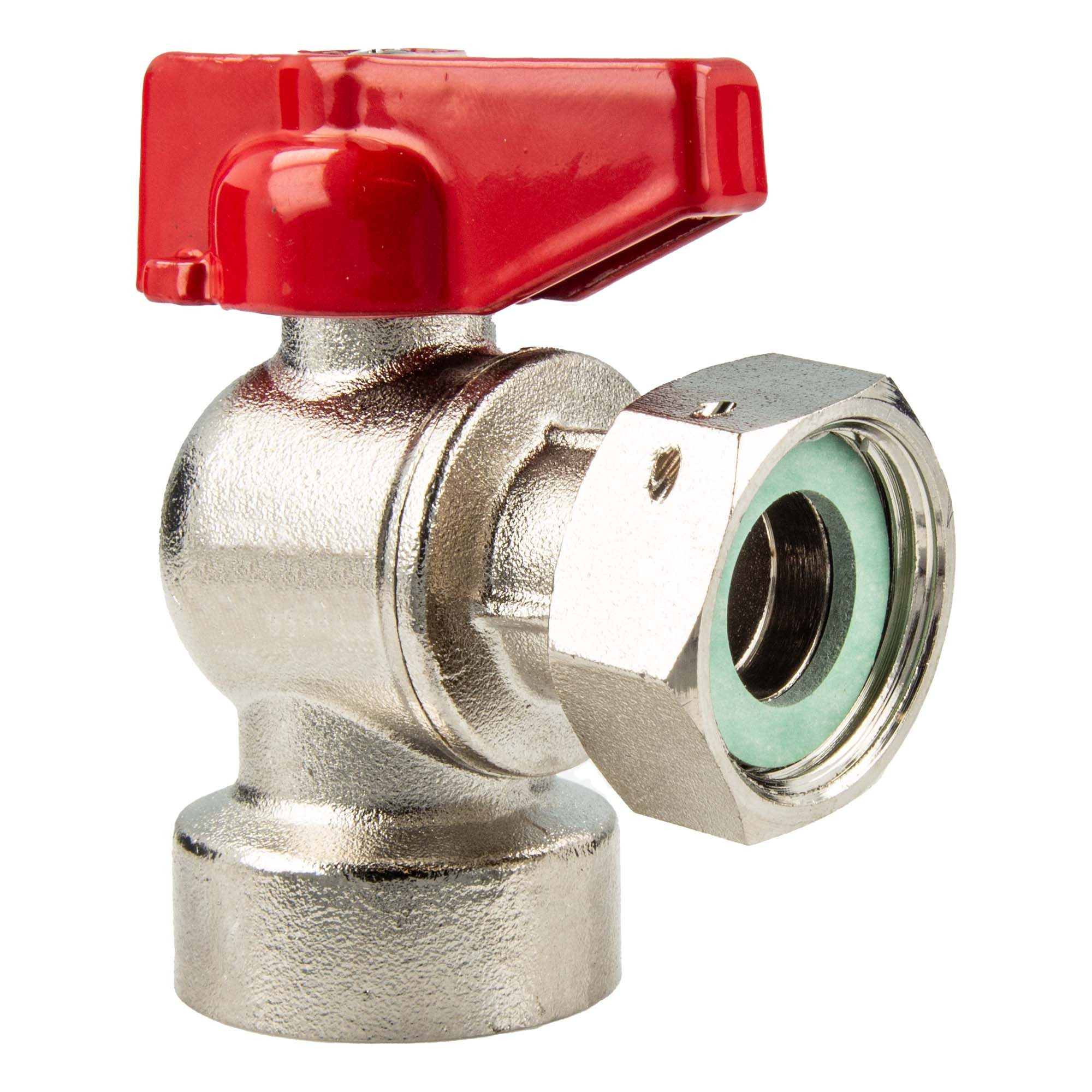 tecuro Kugelhahn Winkel mit ÜWM Rp 3/4 Zoll x IG Rp 3/4 (DN15)