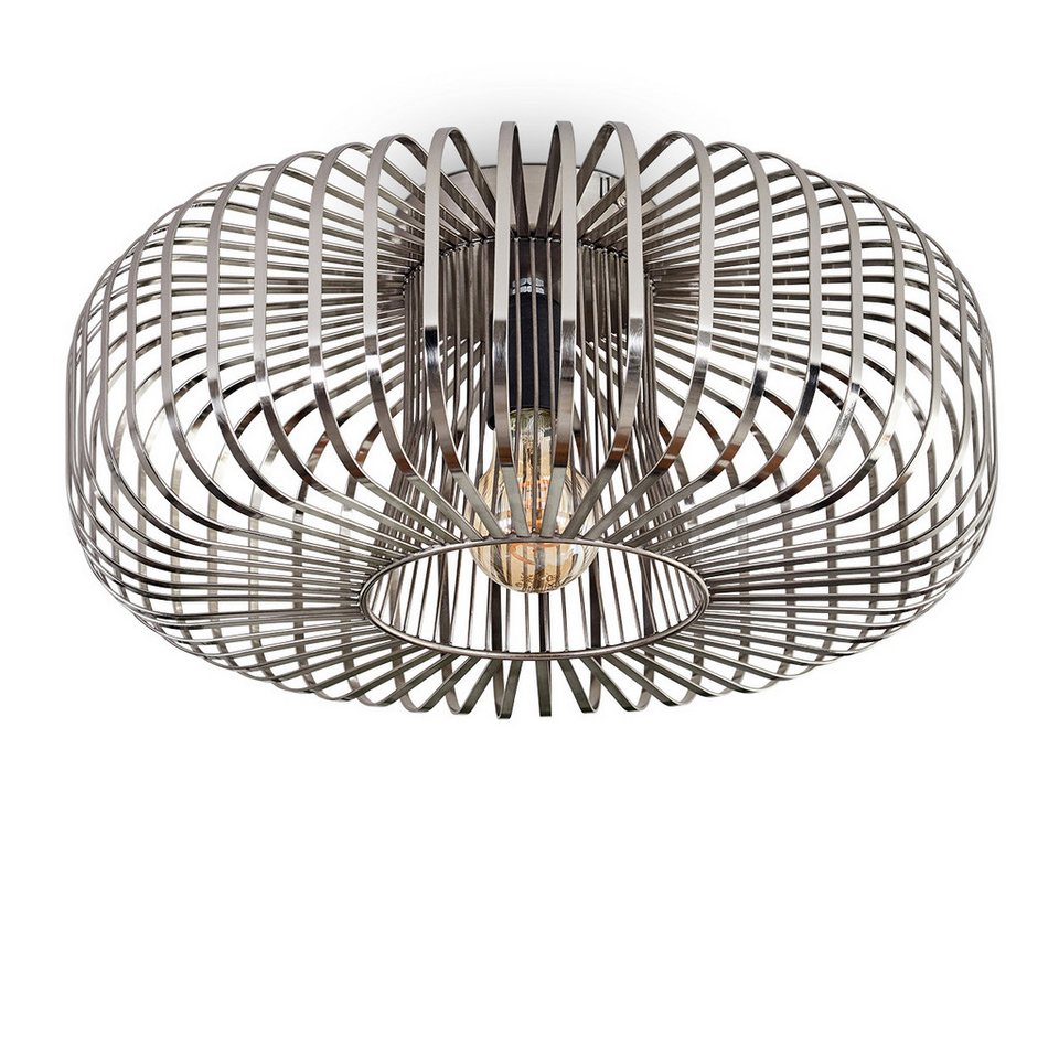 Hofstein Deckenleuchte Moderne Deckenlampe Aus Metall In Silberfarben