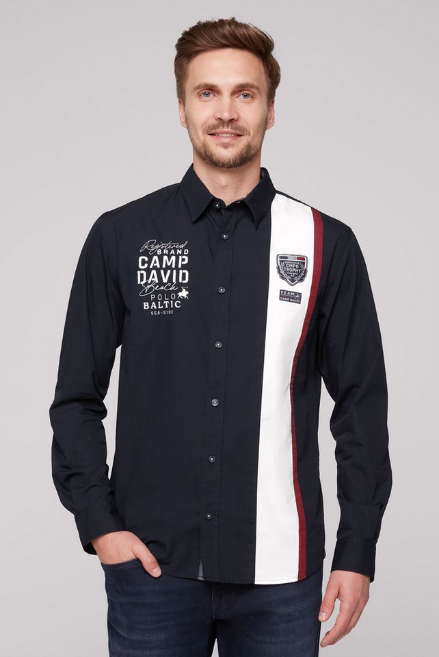 Camp David Langarmhemd Aus Baumwolle Logo Artwork Rechte Vorderseite