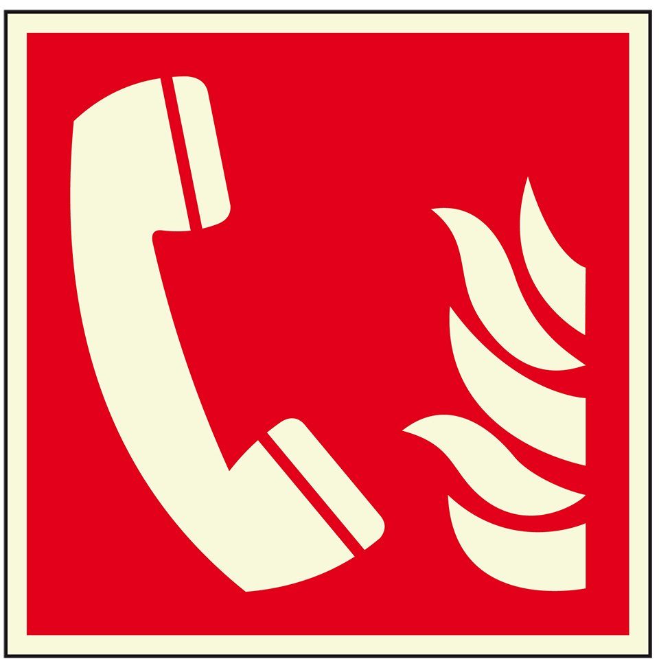 Dreifke Hinweisschild PERMALIGHT® plus Brandschutzz.Brandmeldetelefon,ASR/ISO,PVC,200x200mm