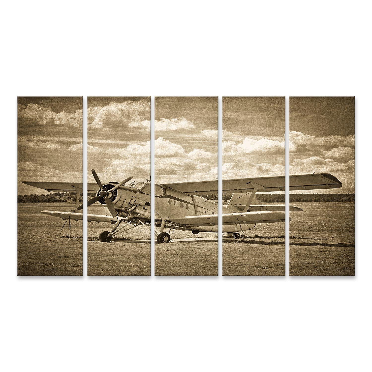 Islandburner Leinwandbild Bild Auf Leinwand Alter Flugzeug Doppeldecker