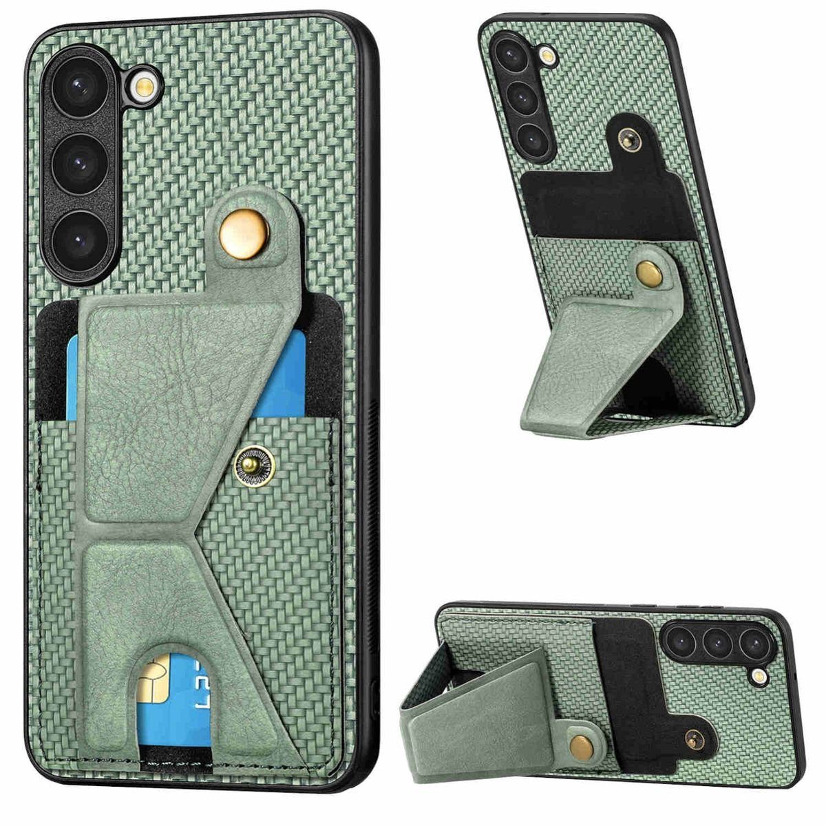 Wigento Handyhülle Für Samsung Galaxy S23 Plus Tpu Schutz Grün Carbon