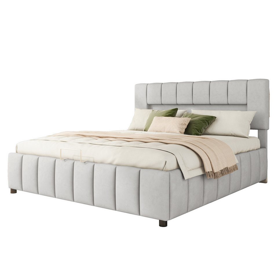 Hauss Sploe Polsterbett Mit Led Licht Funktionsbett Bettrahmen