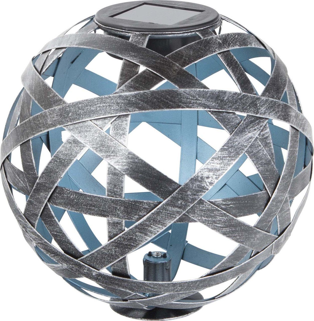 Trend Line Led Solarleuchte Trendline Led Solarkugel Silber Blau 18 Cm