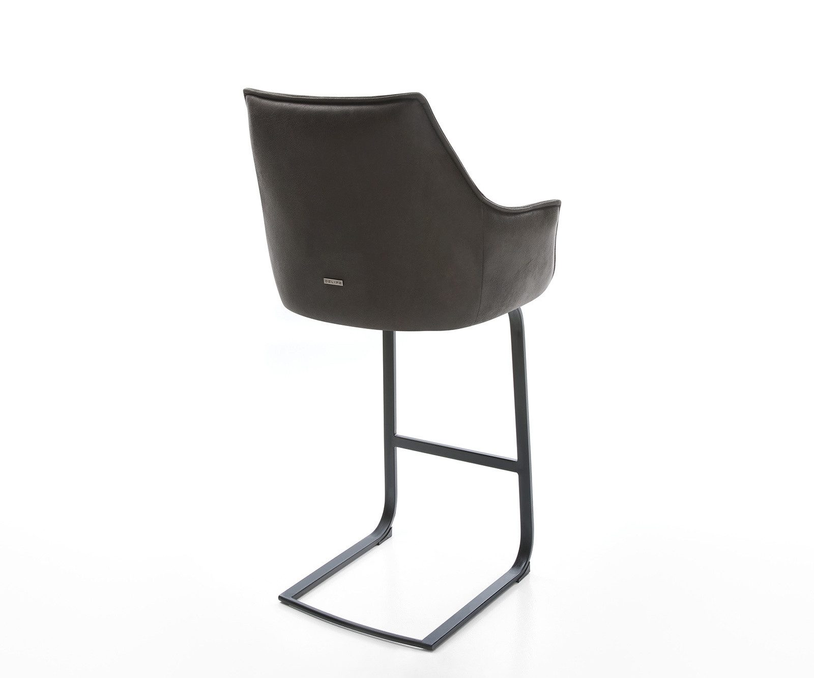 DELIFE Barhocker Alja-Flex, Freischwinger flach Metall Schwarz ...