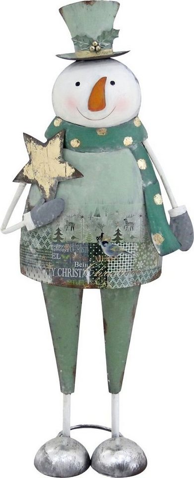 Trend Line Weihnachtsfigur Trendline Dekofigur Metall Schneemann 63 X 27 Cm