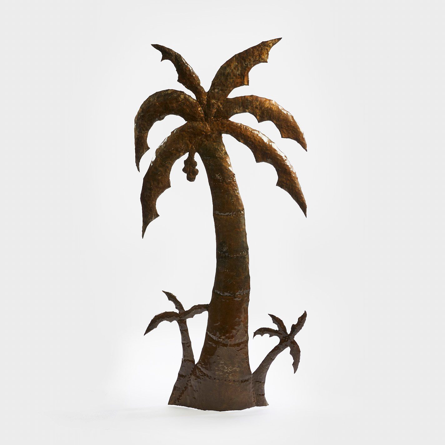 African Rainbow Craft Wanddekoobjekt Wandbild Palme Metallblech Groß