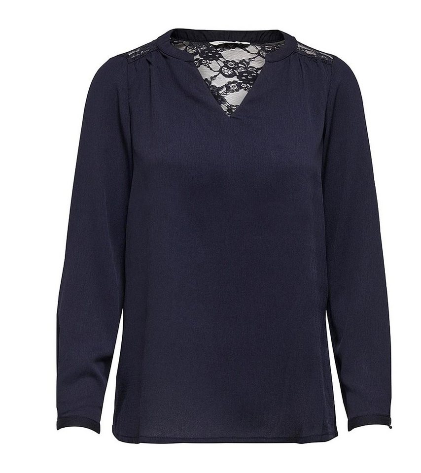 Only Blusentop Only Chiffon Bluse Locker Fallende Damen Langarm Bluse