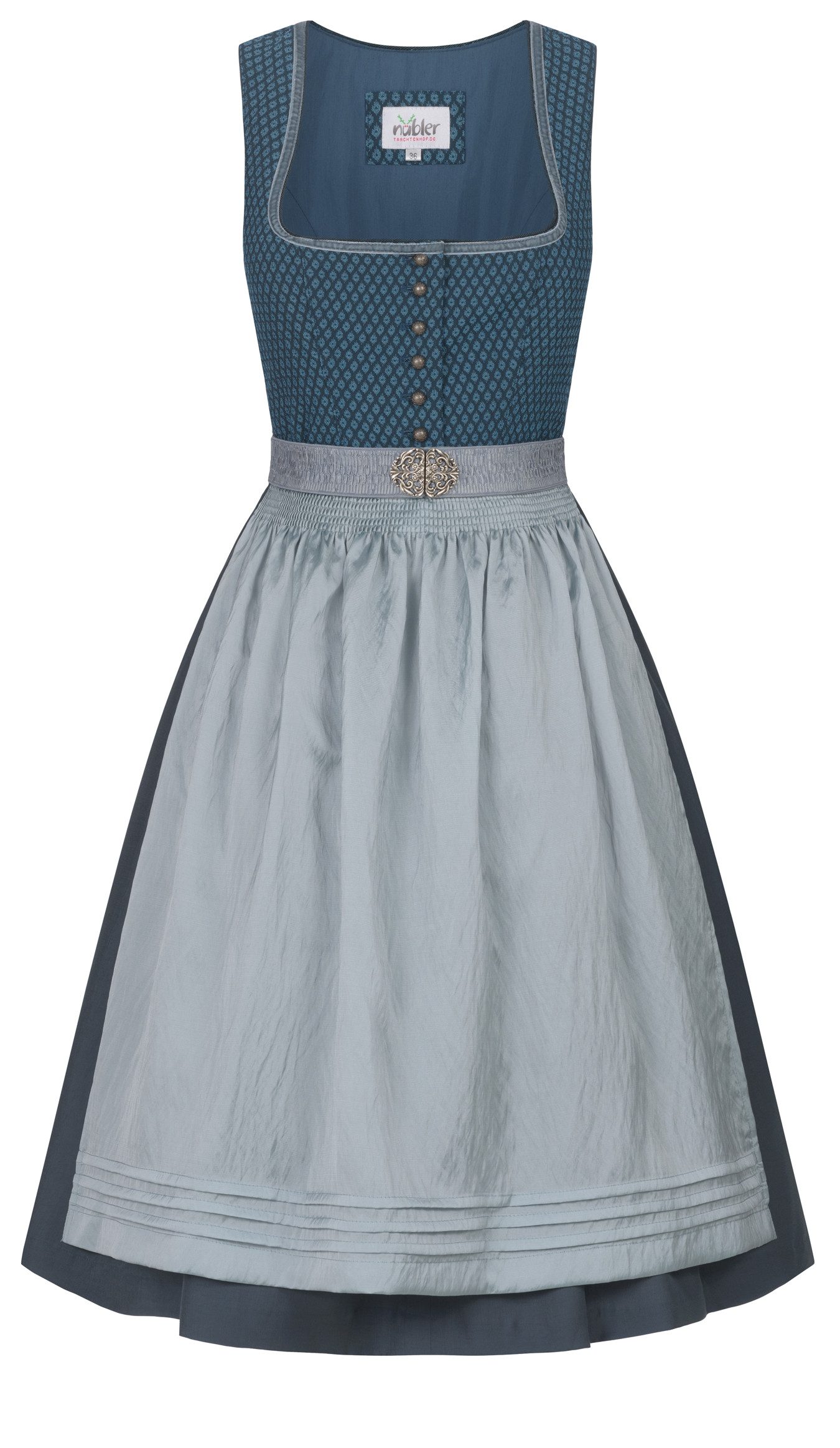 Nübler Dirndl Midi Dirndl Gudrun in Petrol von Nübler, Trachtenkleid