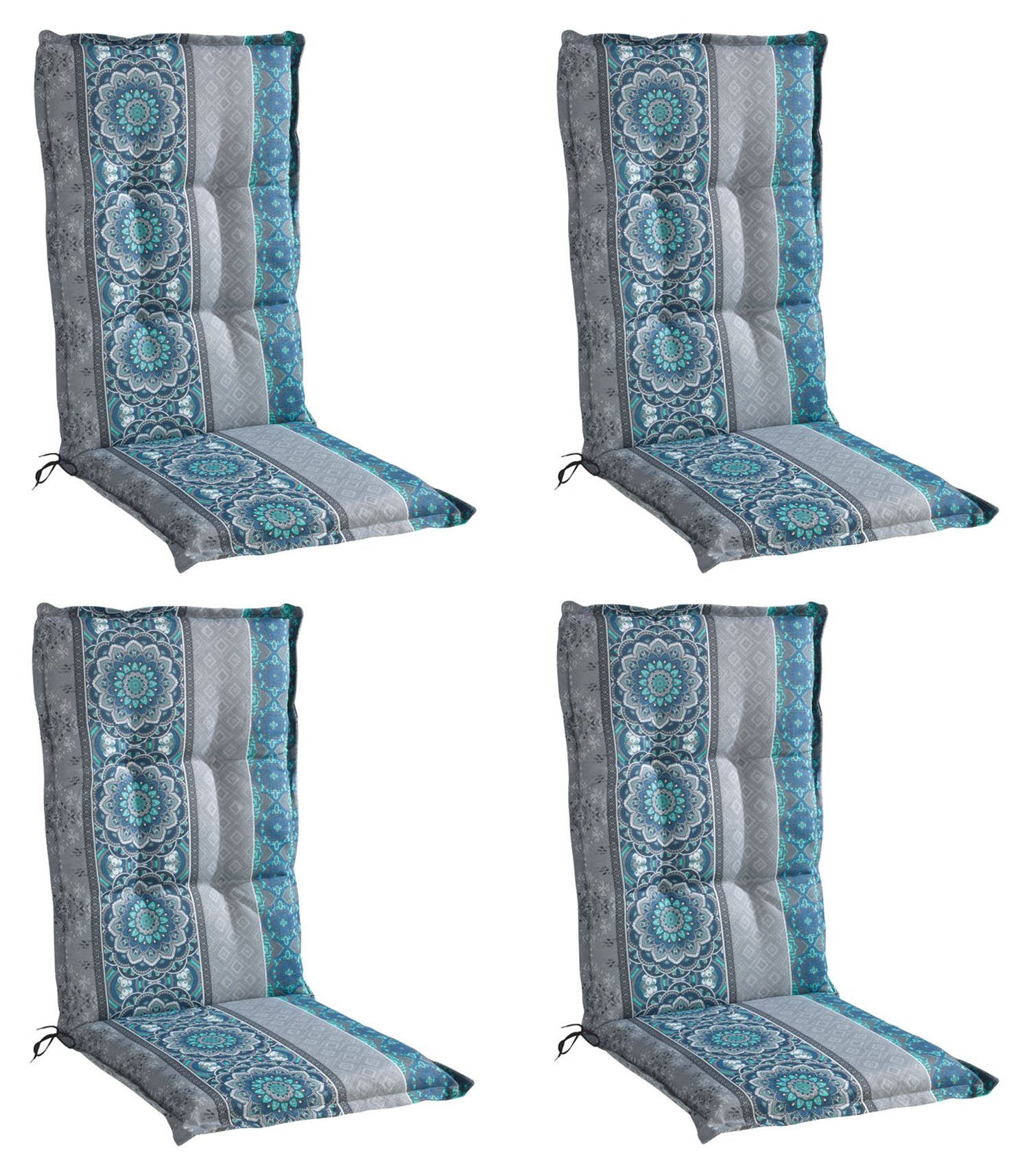 Go De Hochlehnerauflage Gladio B 50 X L 120 Cm Blau Grau 4er Set