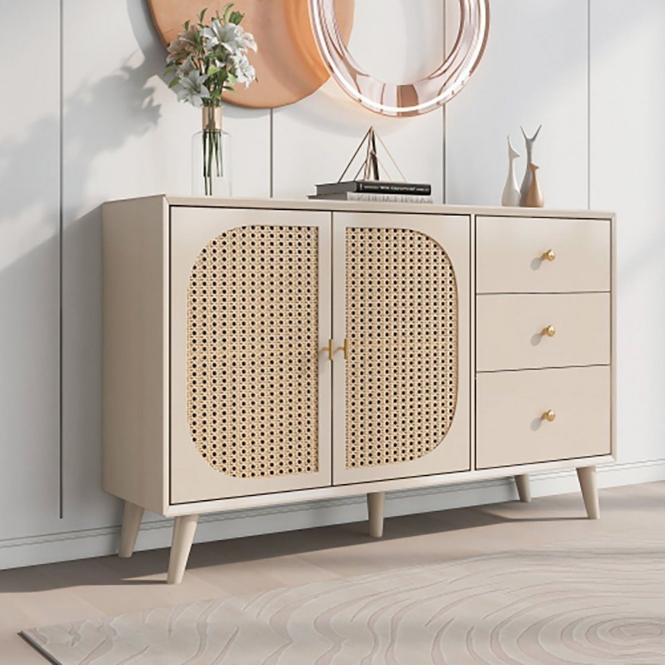 Blingbin Kommode Sideboard Stehschrank Aufbewahrung Wohnzimmer 120 Cm