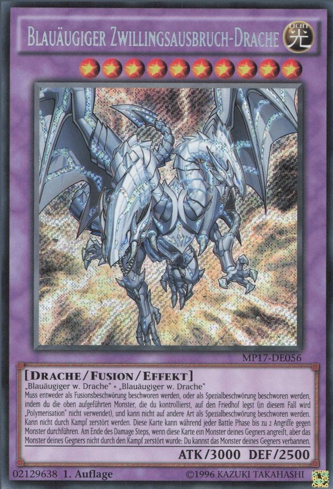 Recollectibles Sammelkarte Yugioh Karte Blauäugiger Zwillingsausbruch