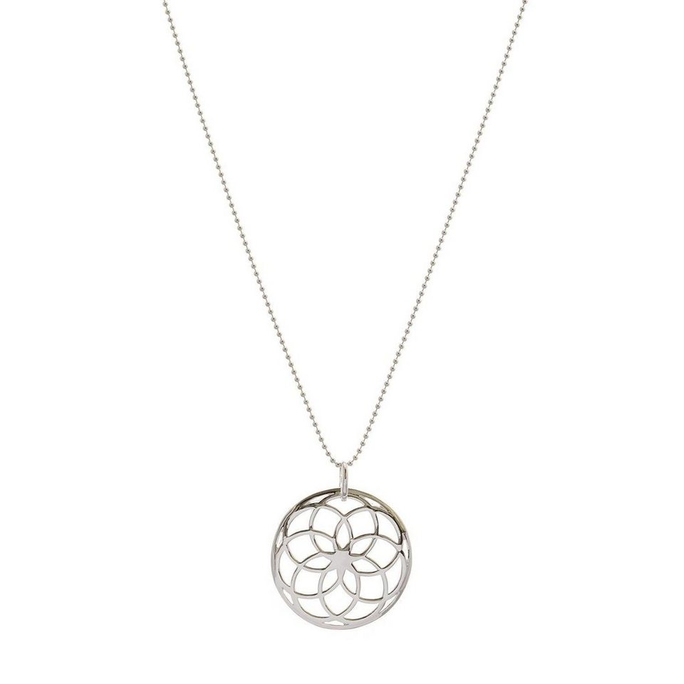 iz-el Silberkette Kette Silber Lebensblume - lange Kette, 925 Sterling ... iz-el Silberkette Kette Silber Lebensblume - lange Kette, 925 Sterling ...