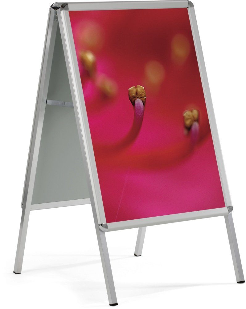 König Werbeanlagen Hinweisschild Kundenstopper Classic 32 Rondo DIN A1, Alu silber eloxiert ...