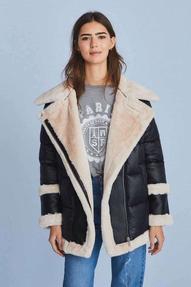 Next Lederimitatjacke Wattierter Pilotenmantel Aus Kunstleder 1 St
