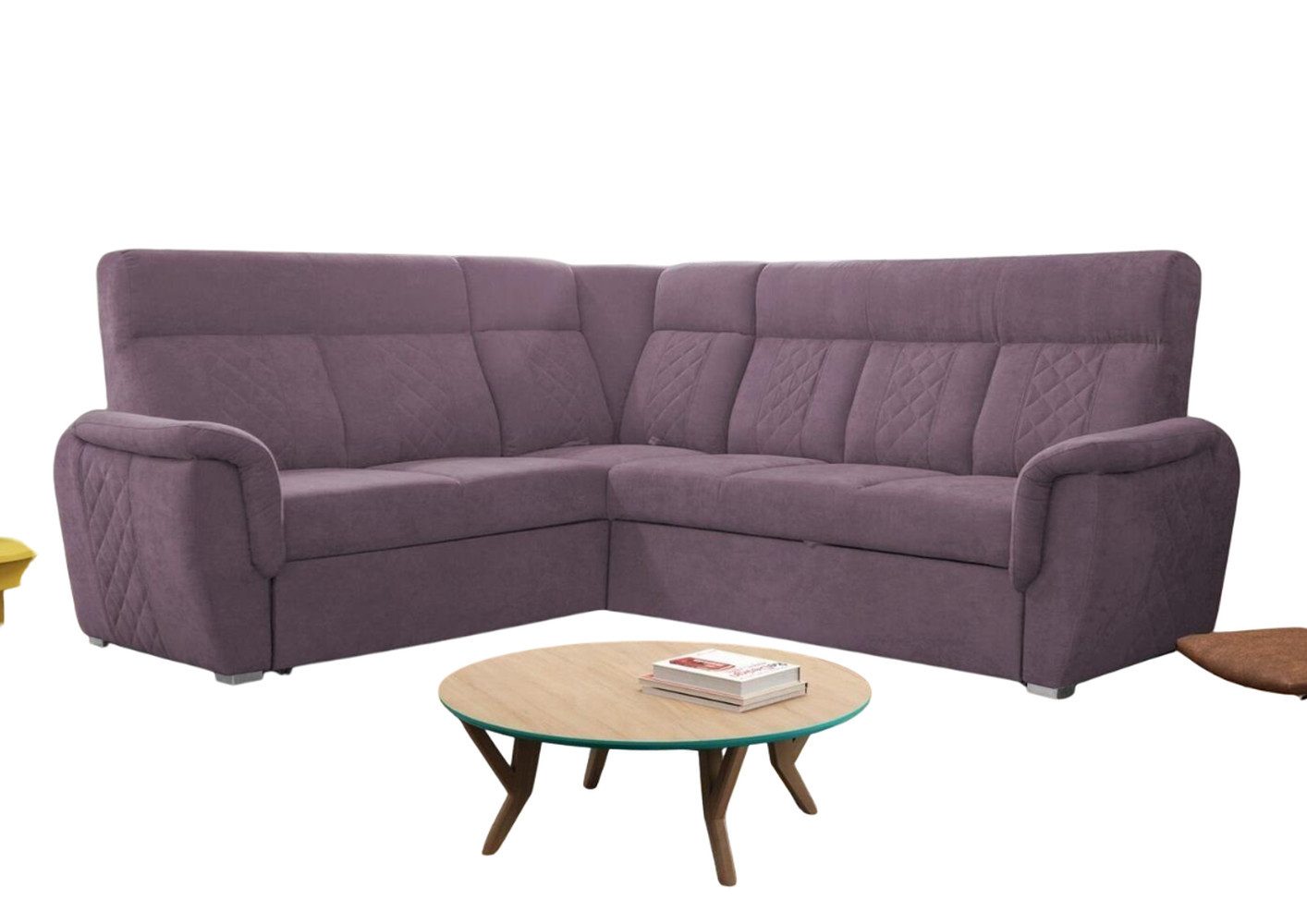 JVmoebel Ecksofa, Luxus Ecksofa L-Form Möbel Polster Rosa Akro Design ...