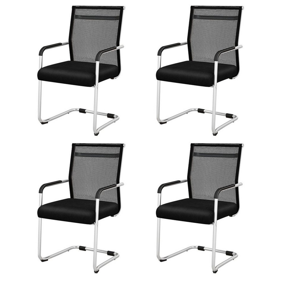 Komfotteu Bürostuhl 4er Set Stapelbare Empfangsstühle Konferenzstühle